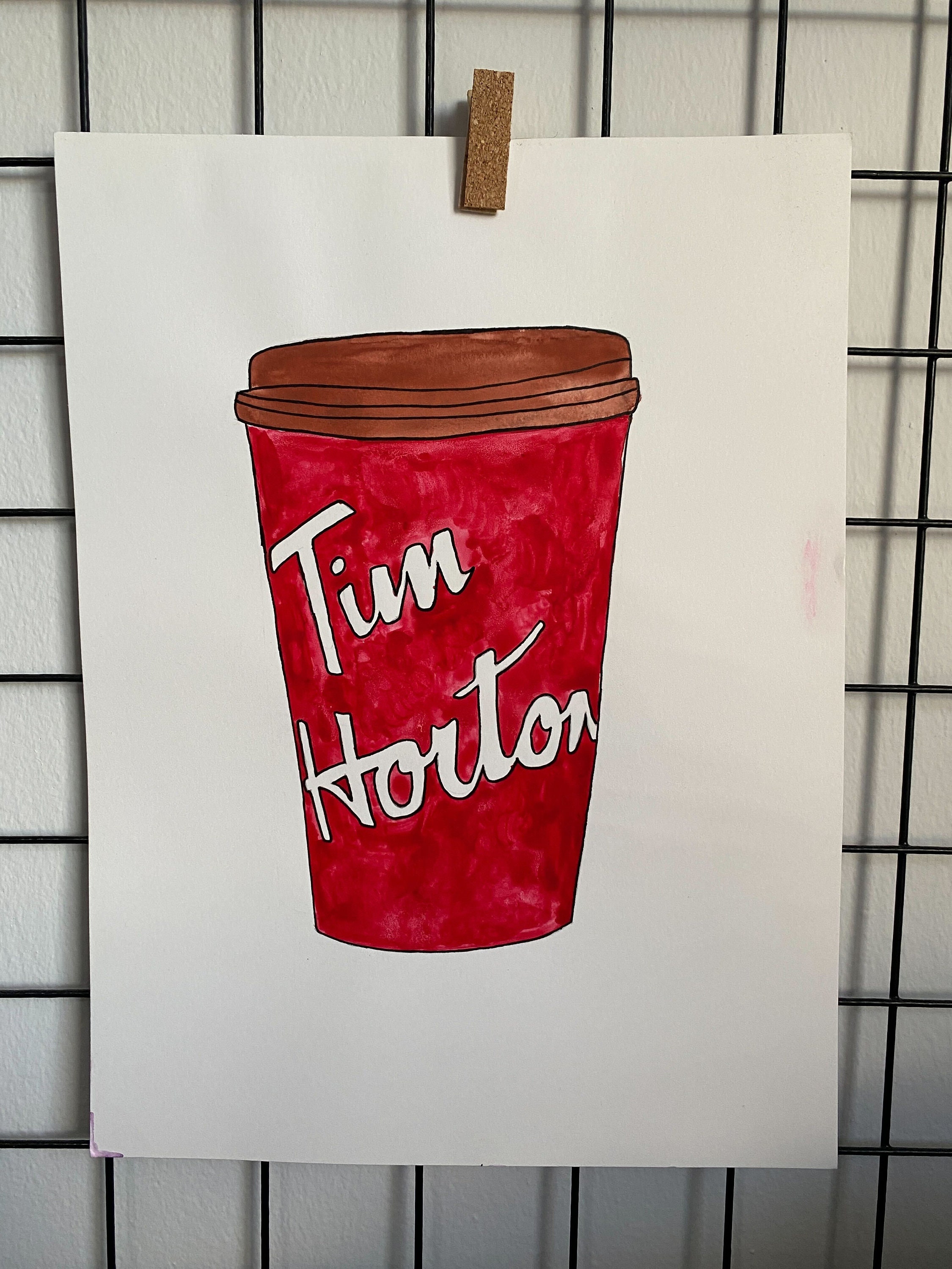 Timmies Cup Original Watercolour Painting Tim Hortons Coffee - Etsy