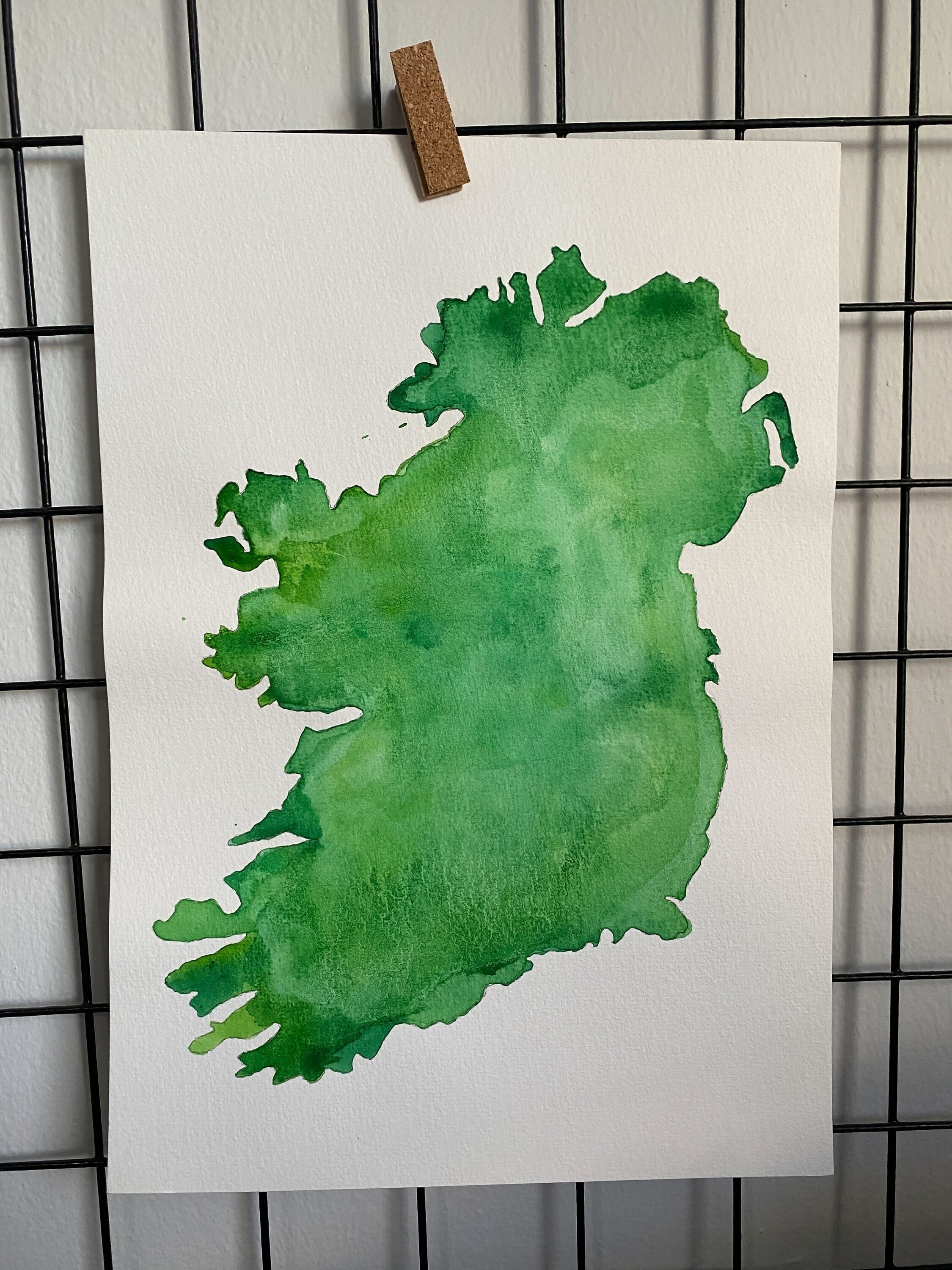 Ireland Map Original Watercolour Painting Eire Irish St. Patrick's Day ...
