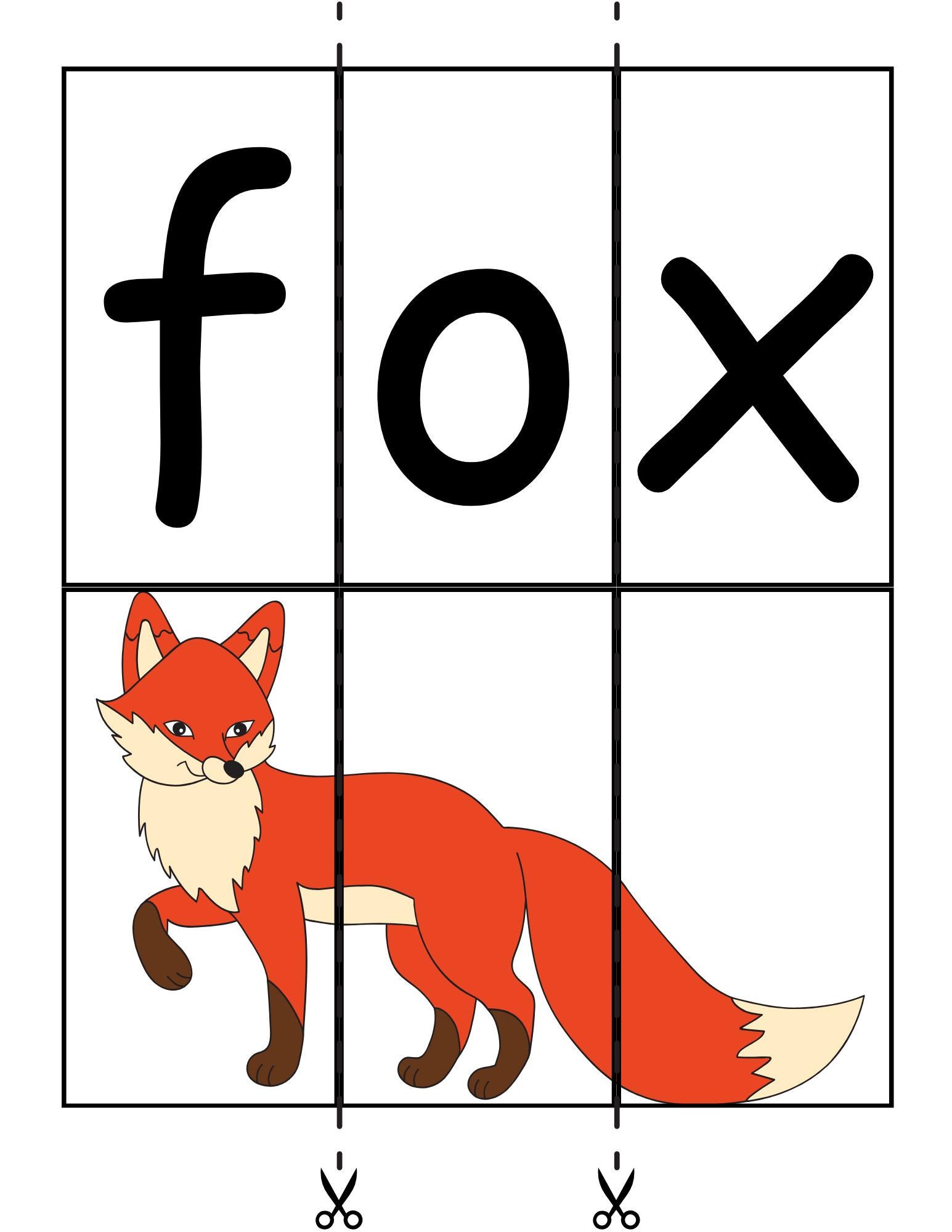 Animal Word Puzzle Cards for Preschool – 10 Three-letter Phonics Games ...