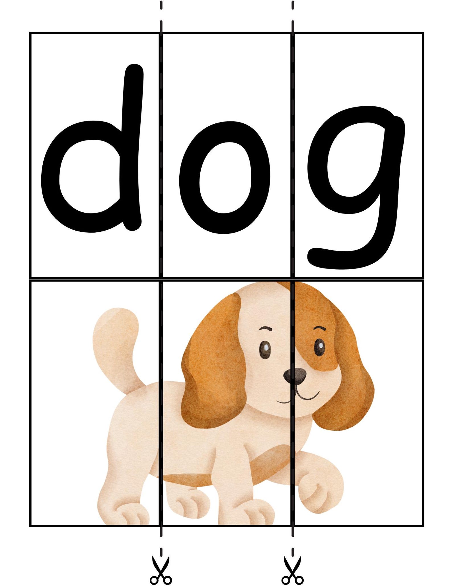 Animal Word Puzzle Cards for Preschool – 10 Three-letter Phonics Games ...