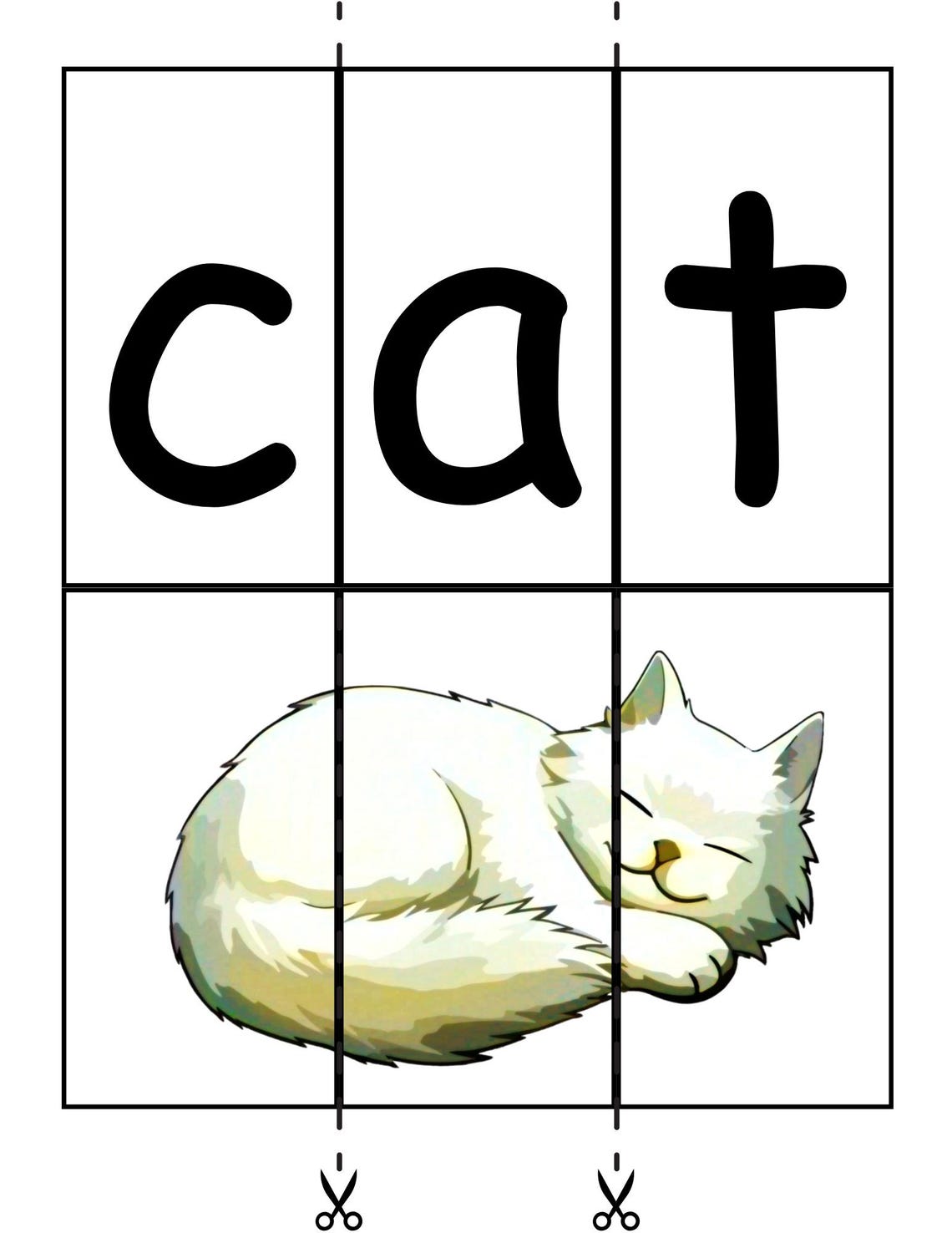 Animal Word Puzzle Cards for Preschool – 10 Three-letter Phonics Games ...