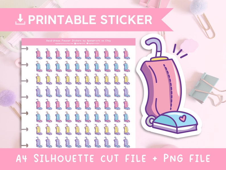 Vacuum Cleaner Cleaning Household Chores Printable Planner - Etsy