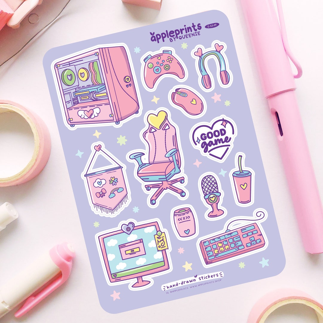 Good Game, GG, Cute Gamer Girl Aesthetic Deco Hand-drawn Art Journal ...