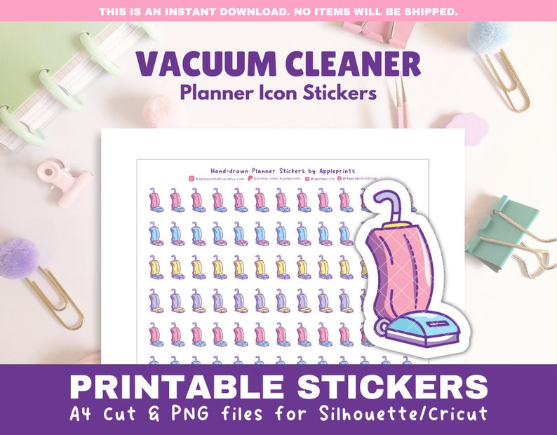 Vacuum Cleaner, Cleaning, Household Chores, A4 Printable Planner ...