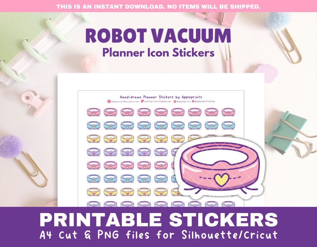 PRINTABLE Robot Vacuum Roomba, Cleaning, Household Chores, A4 Planner ...