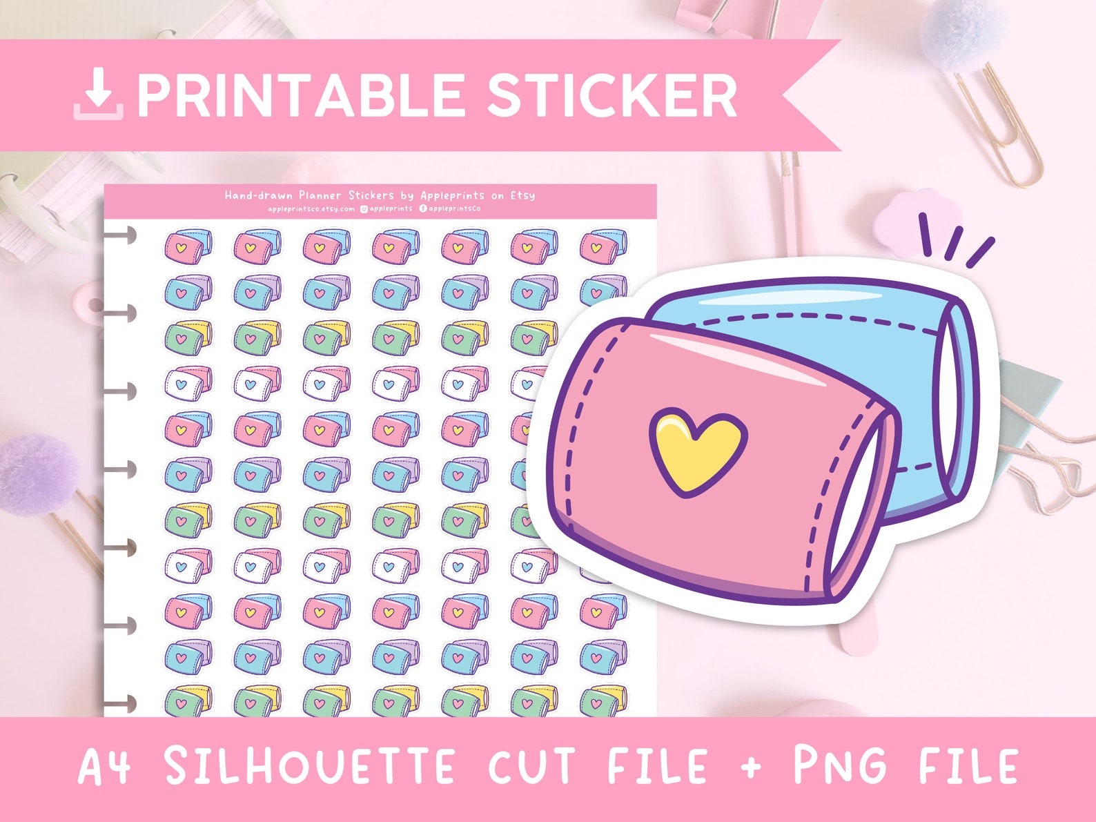 Change Sheets Pillow Case Printable Planner Stickers A4 Silhouette ...