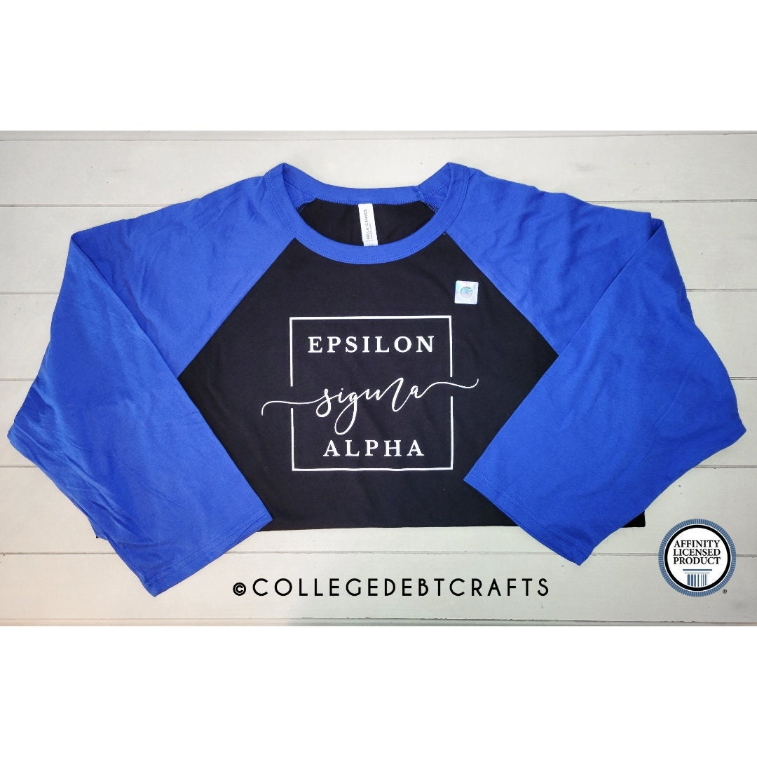 Epsilon Sigma Alpha Fancy With Box Raglan Baseball T-shirt | ESA ...