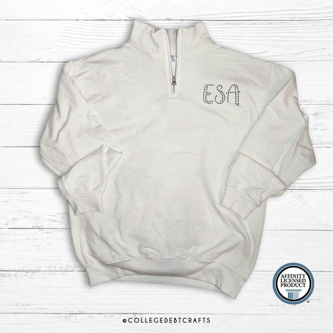 ESA Quarter-zip Sweatshirt With Fun Font Rhinestones | Epsilon Sigma ...
