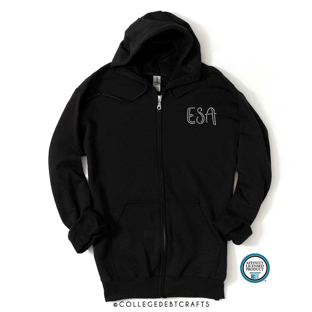 ESA Full Zip-up Jacket With Fun Font Rhinestones | Epsilon Sigma Alpha ...