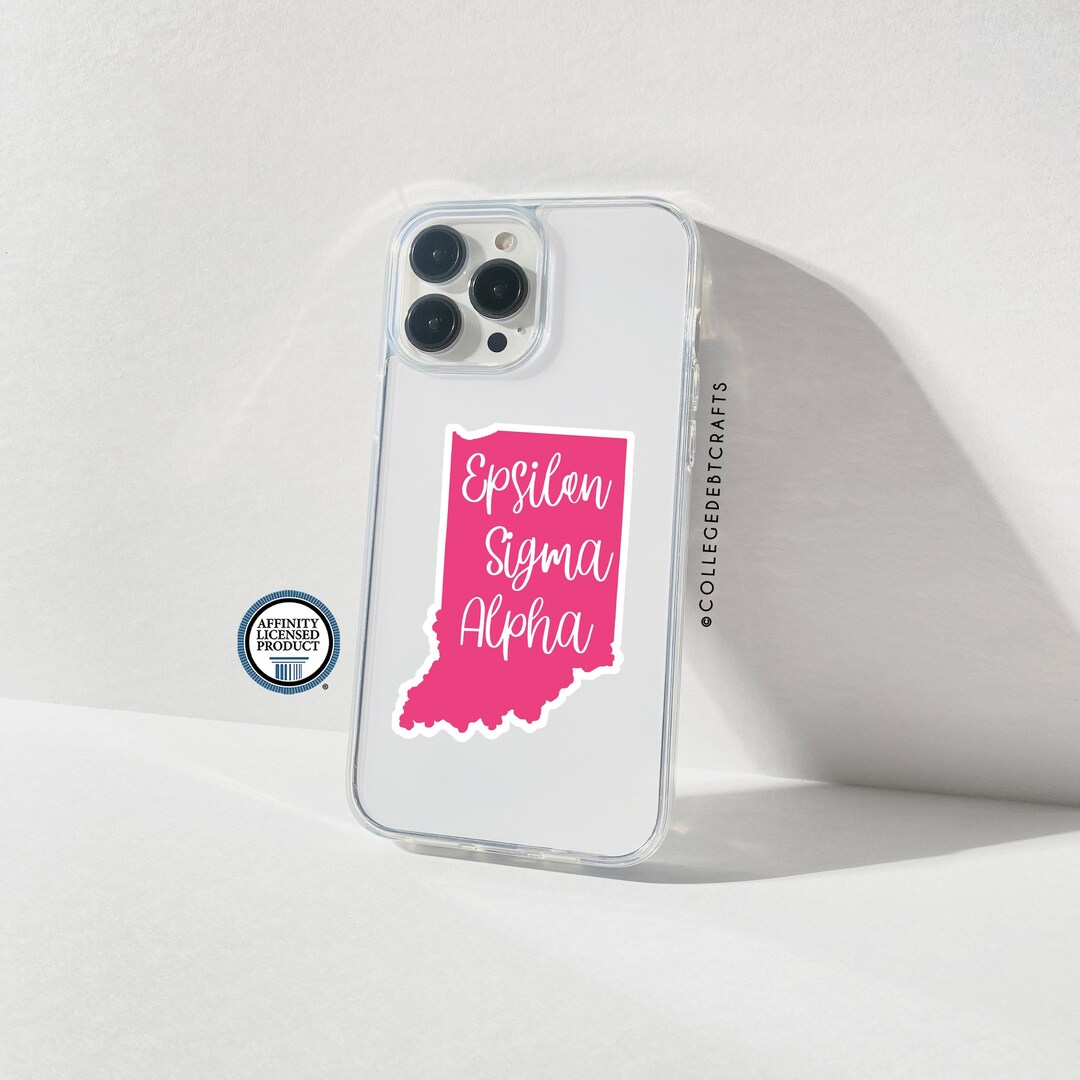 ESA Pink Indiana State Outline Sticker | Epsilon Sigma Sticker Pink IN ...