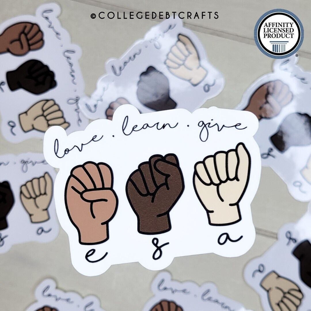 Live Love Learn Sign Language | Diversity | Epsilon Sigma Sticker | ESA ...