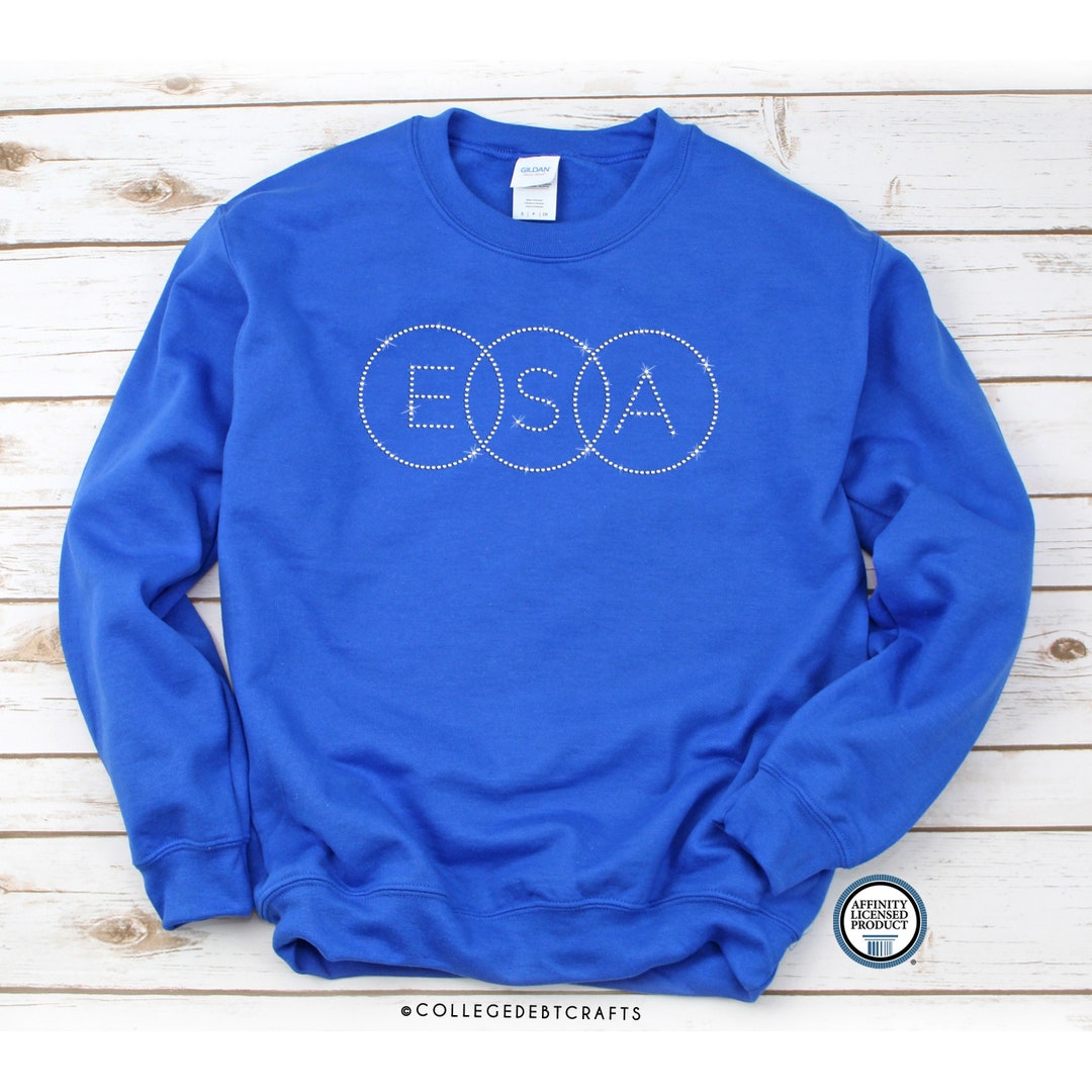 ESA Official Logo in Rhinestones Crewneck Sweatshirt | Epsilon Sigma ...