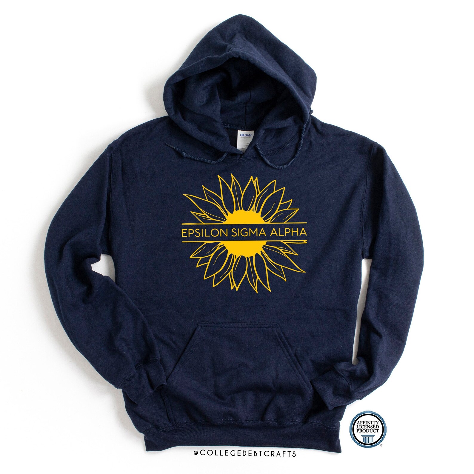 Epsilon Sigma Alpha Sunflower Navy and Gold Sweatshirt | ESA Tshirt ...