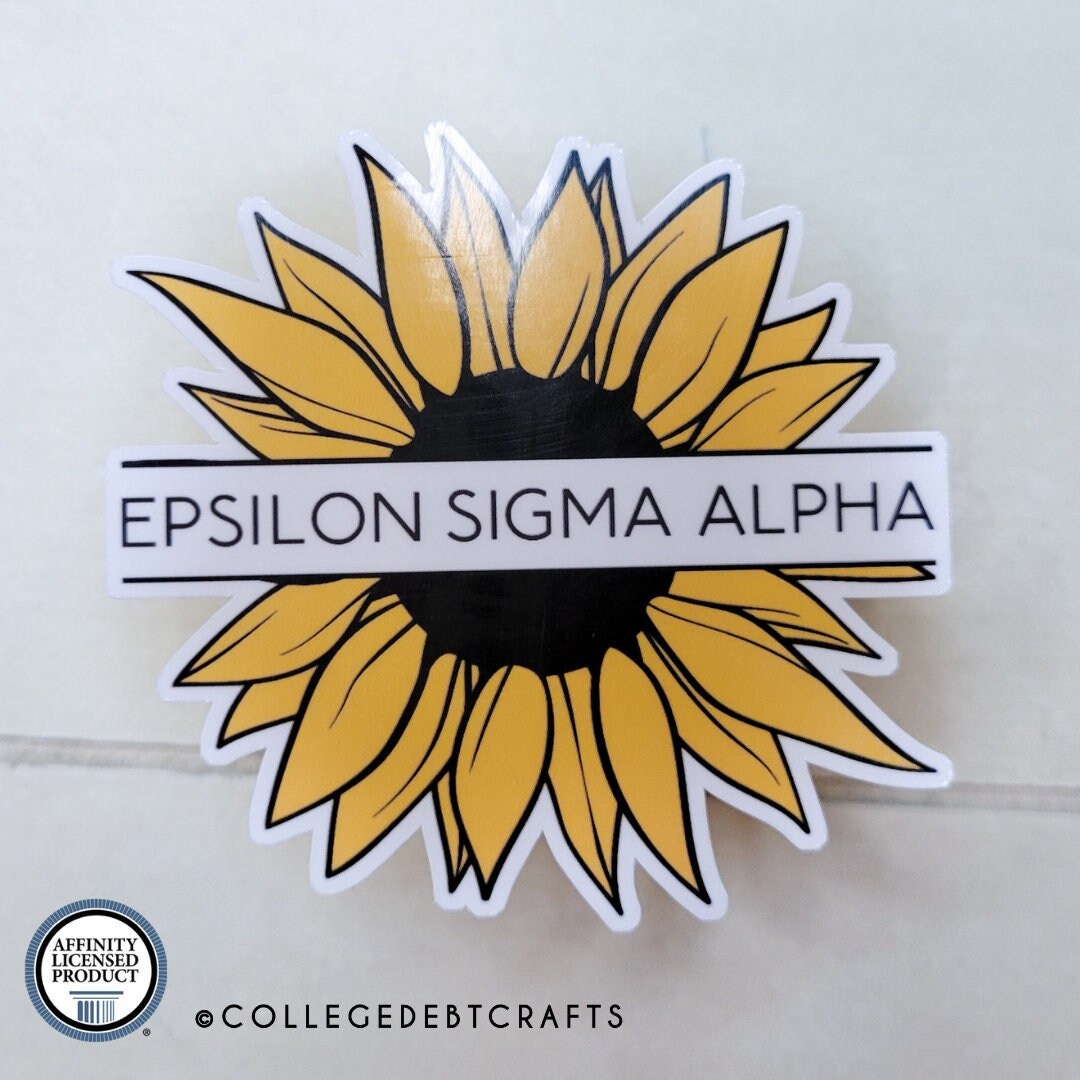 Epsilon Sigma Alpha Sunflower Sticker | Yellow ESA Sunflower | Greek ...