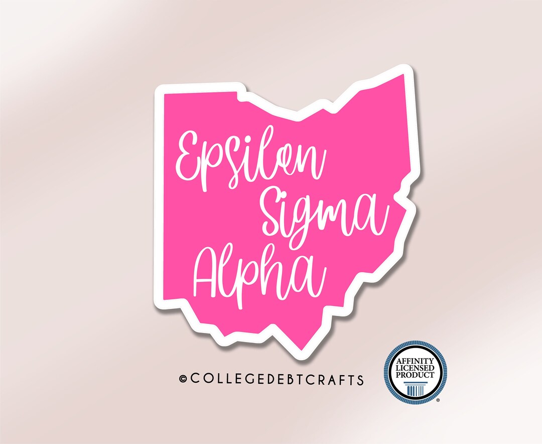 Epsilon Sigma Script Ohio State Blue Sticker OH ESA Sticker Water ...