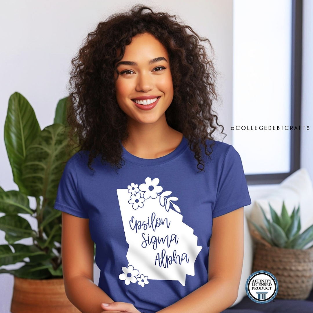 Epsilon Sigma Alpha Georgia Floral State T-shirt | ESA GA Hoodie With ...