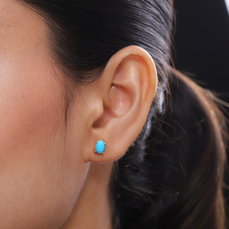 Sleeping Beauty Turquoise Stud Earring Turquoise Earring in - Etsy