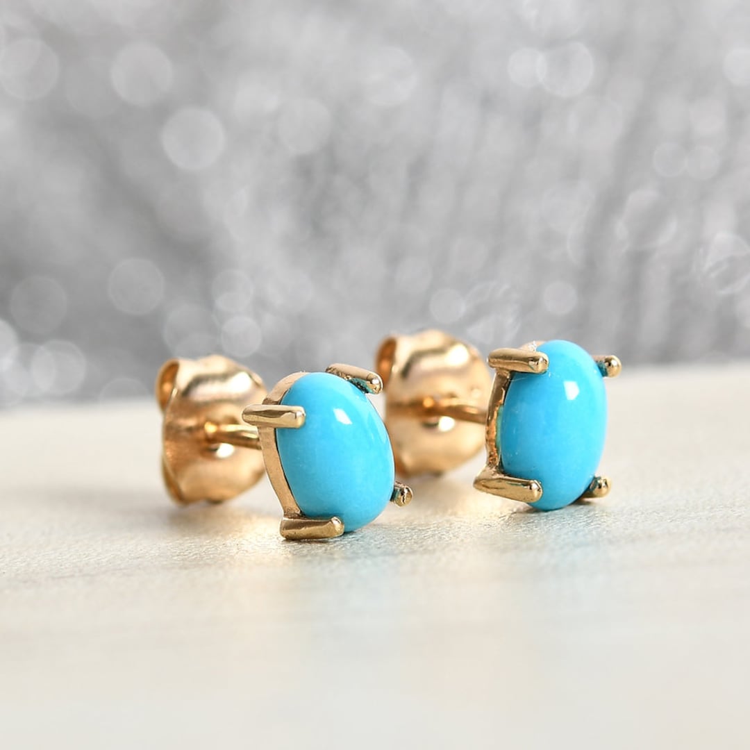 Sleeping Beauty Turquoise Stud Earring Turquoise Earring in - Etsy