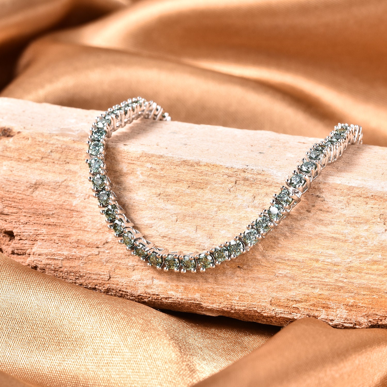 Blue Moissanite Tennis Bracelet In Sterling Silver Tennis Etsy