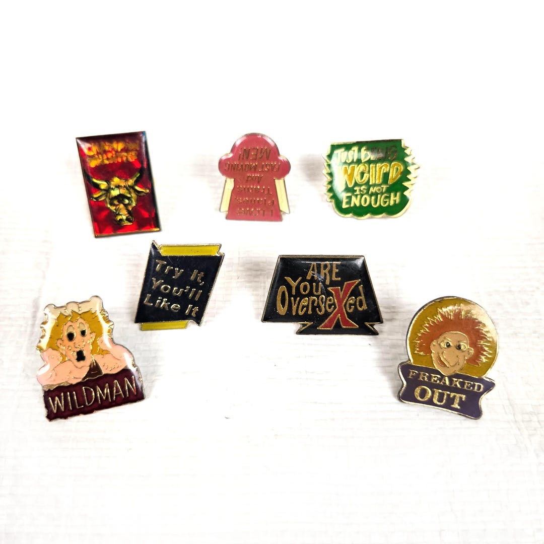 1970s Cheeky / Risqué Lapel Pin Collection, Lot 7, Vintage 70s Clothing ...