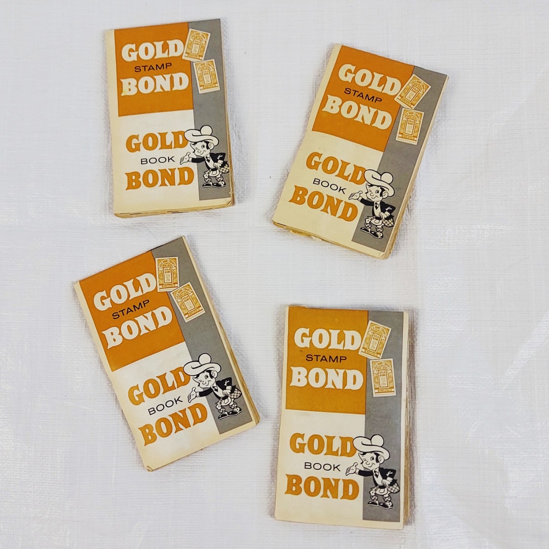 1940s Gold Bond Stamp Book Set, Lot 4, Used Intact, Vintage 40s WWII ...
