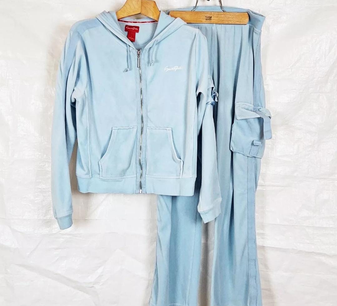 Y2K South Pole Velour Track Suit, Size L Large, Powder Baby Y2K South Pole Velour Track Suit, Size L Large, Powder Baby