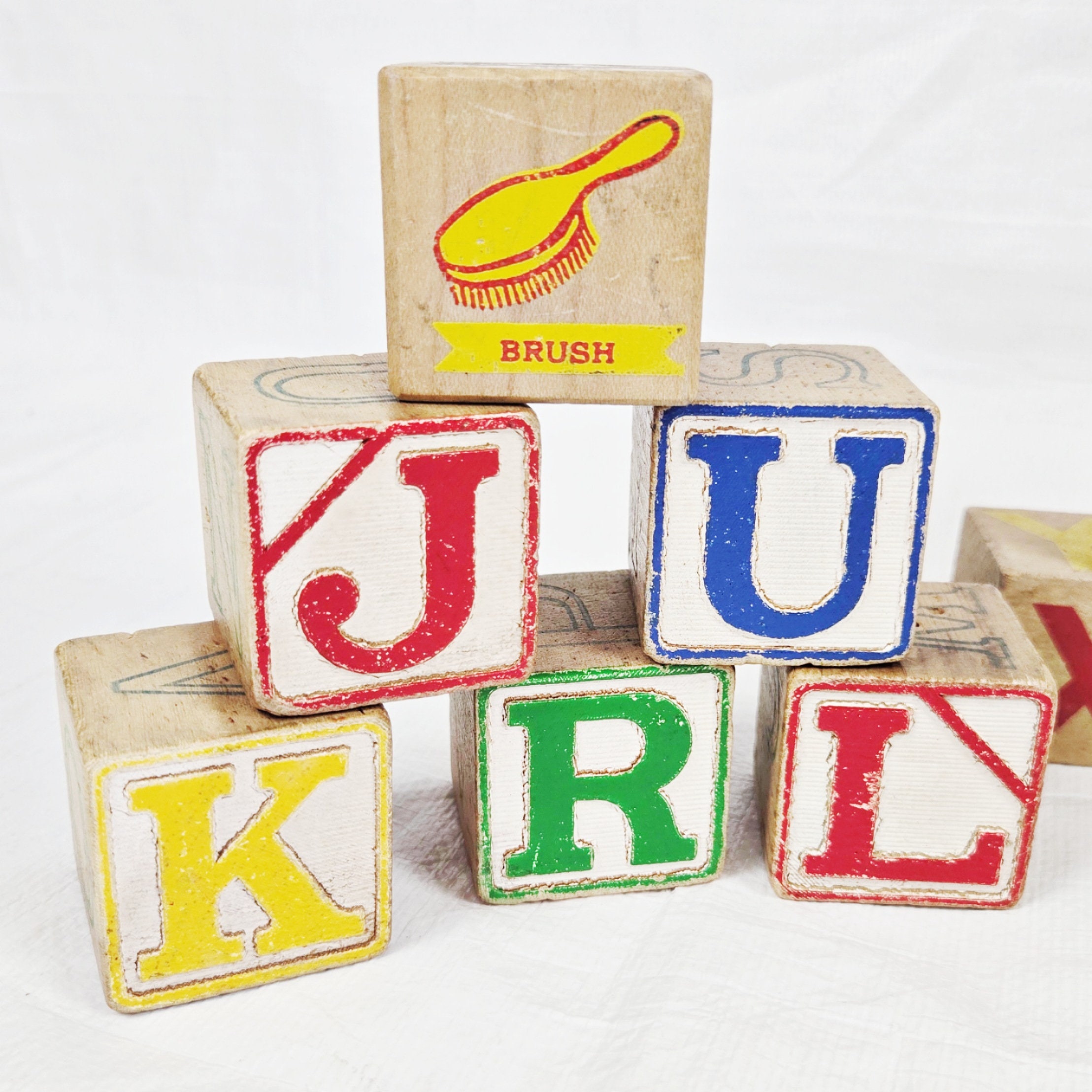 1960s / 1970s Wooden Alphabet & Images Blocks Collection, Lot 26, Flat ...