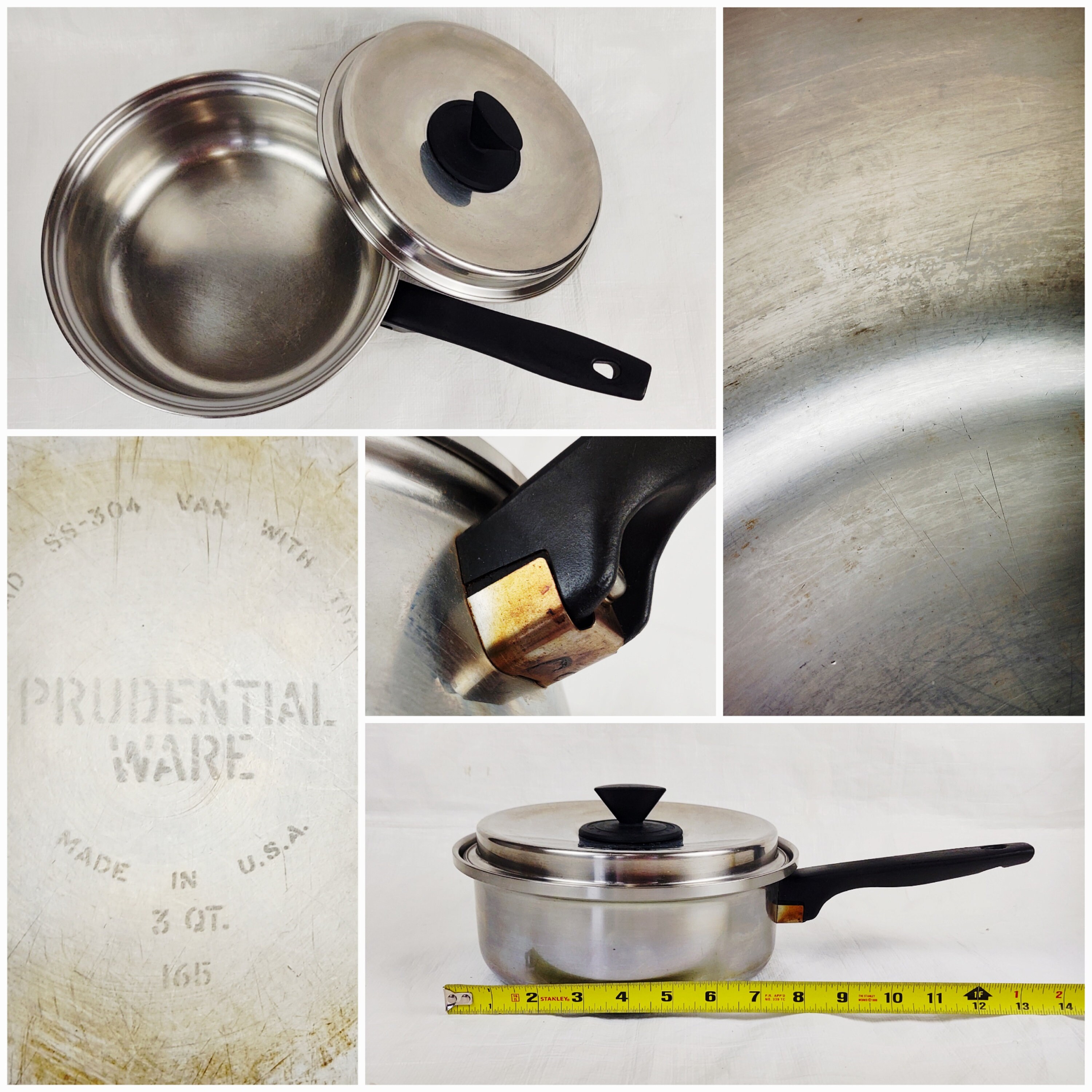 1960s Prudential Ware Pot & Pan Set W/ Lids 12 Piece 7 Pots / Pans, 5 ...