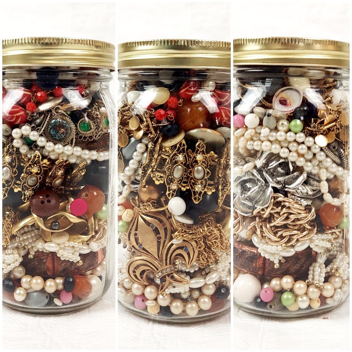 Vintage Jewelry Crow Confetti / Dragon Hoard Jar W/lid Ring - Etsy