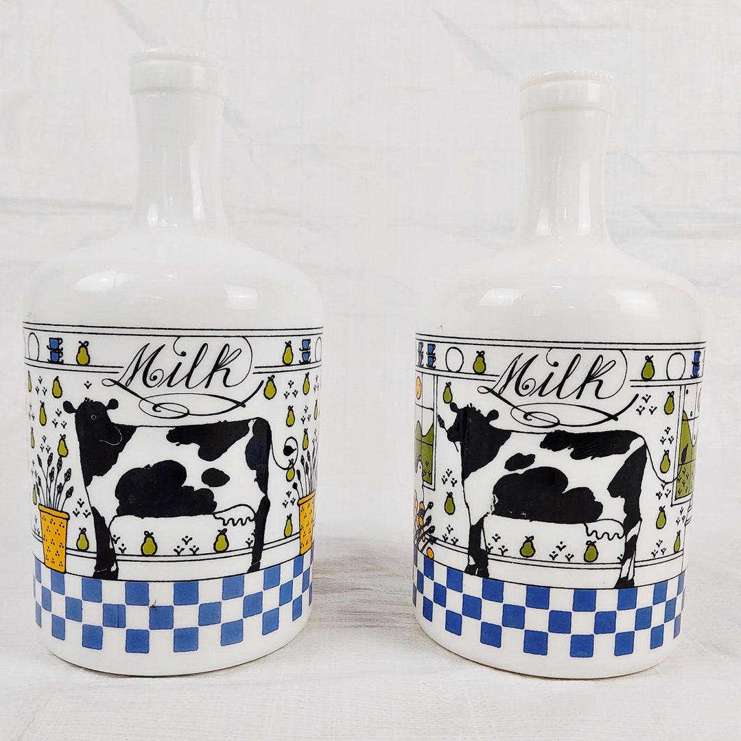 1980s Alan Wood Milk Glass Jugs, Lot 2, Lillian Vernon, #2 #6, Made ...