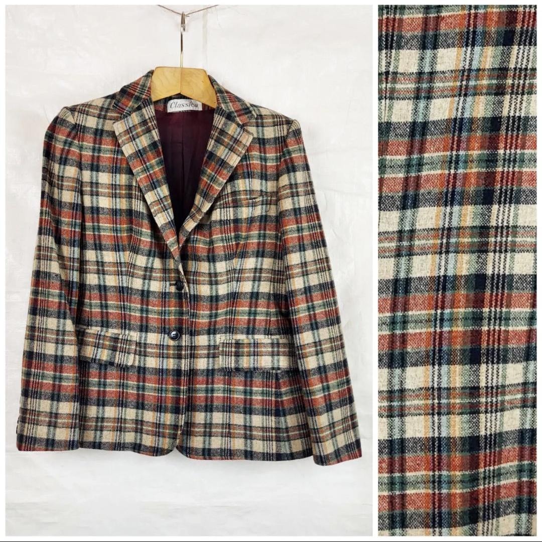 1970s Classica Plaid Blazer Jacket, Red Green Blue, Vintage 70s Retro ...