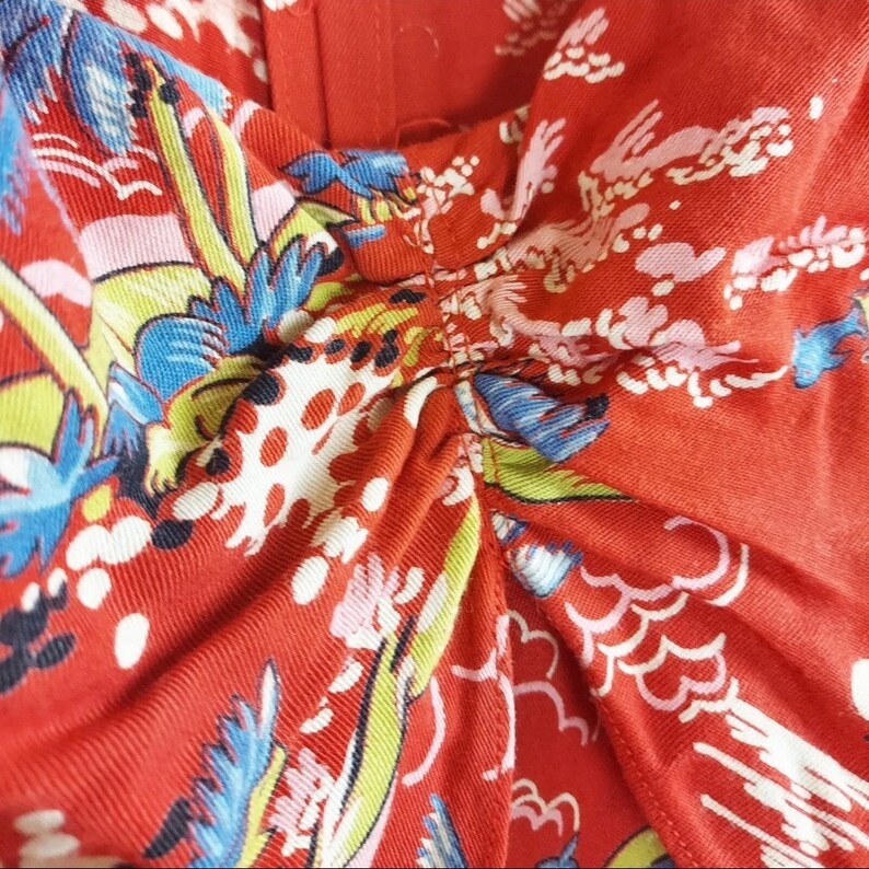 1940s Hawaiian Holoku Dress W/ Train, Handmade Vintage Women's Petite ...