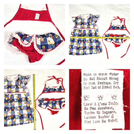 1970s Hovland Swanson Girls Cloth Bikini Swimsuit w/ … - Gem