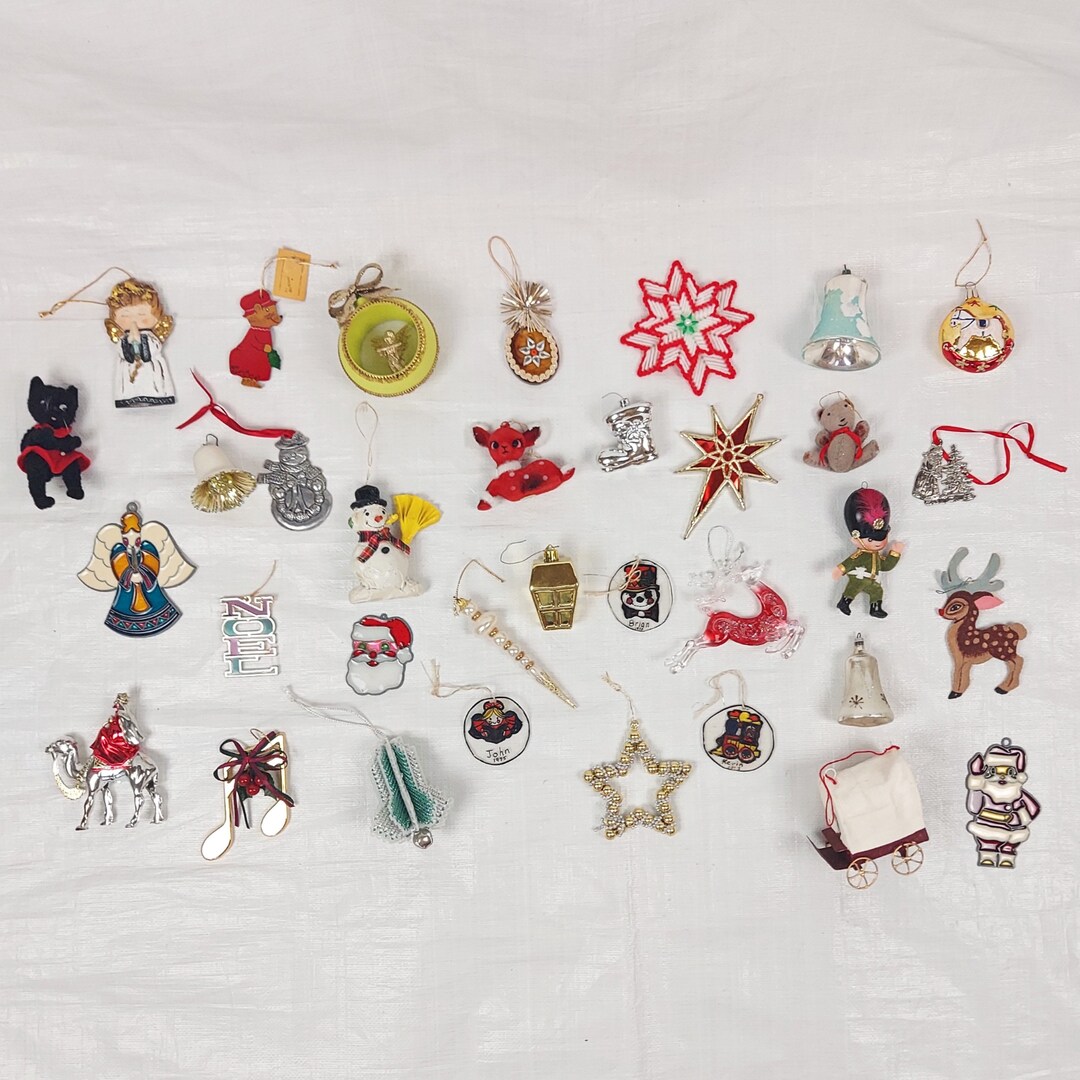 Vintage Christmas Ornaments, Lot 30+, Holiday Tree Table Decor, 1950s ...