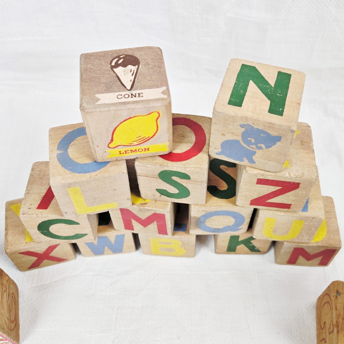 1960s / 1970s Wooden Alphabet & Images Blocks Collection, Lot 26, Flat ...