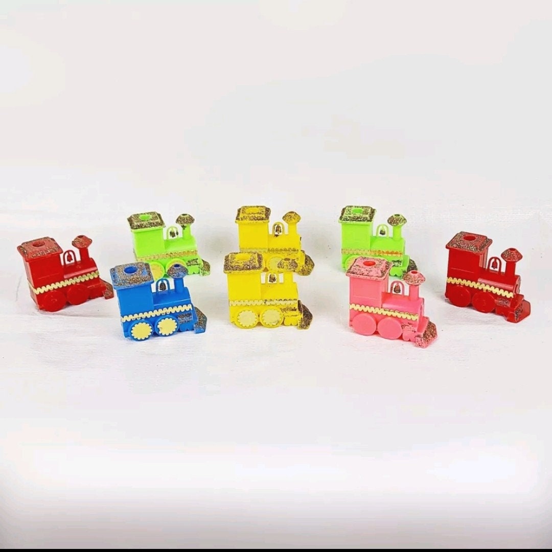 1960s Glitter Train Engines, Blue Pink Red Green Yellow, Vintage ...