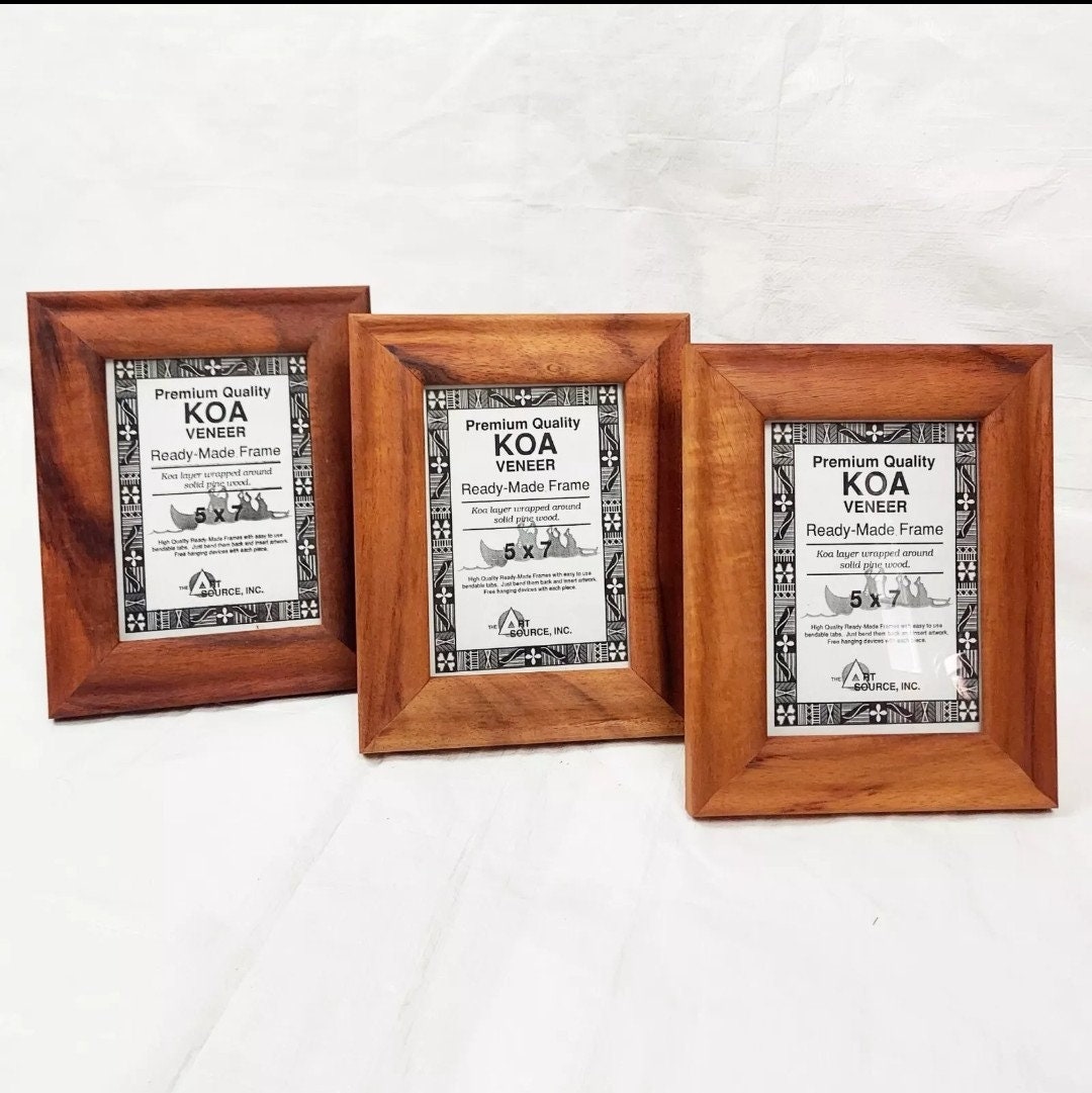 1990s Hawaiian Koa Wood Wrapped Pine Picture Frames, Lot 3, New Old ...