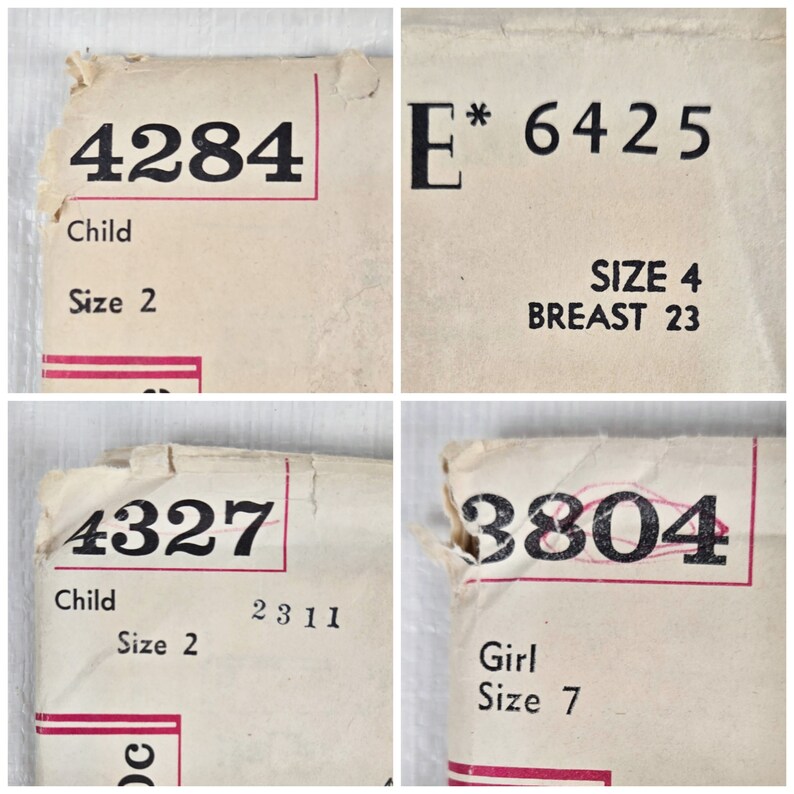 1950s 1960s Sewing Patterns, Lot 15, Child 8 4 Girl Sub Teen Junior ...