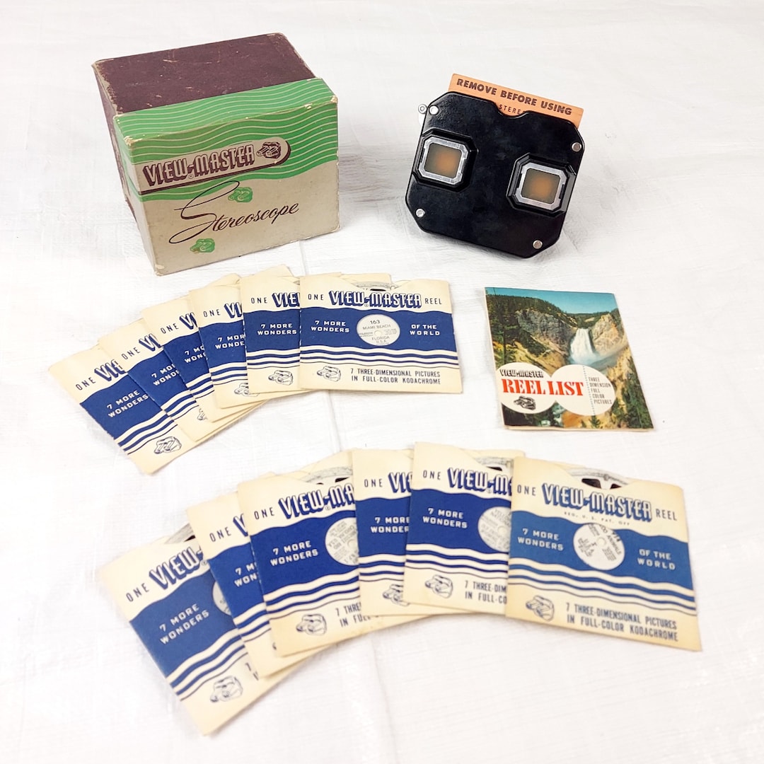 1940s View-master Stereoscope W/box, Instructions, 12 Reels Travel ...
