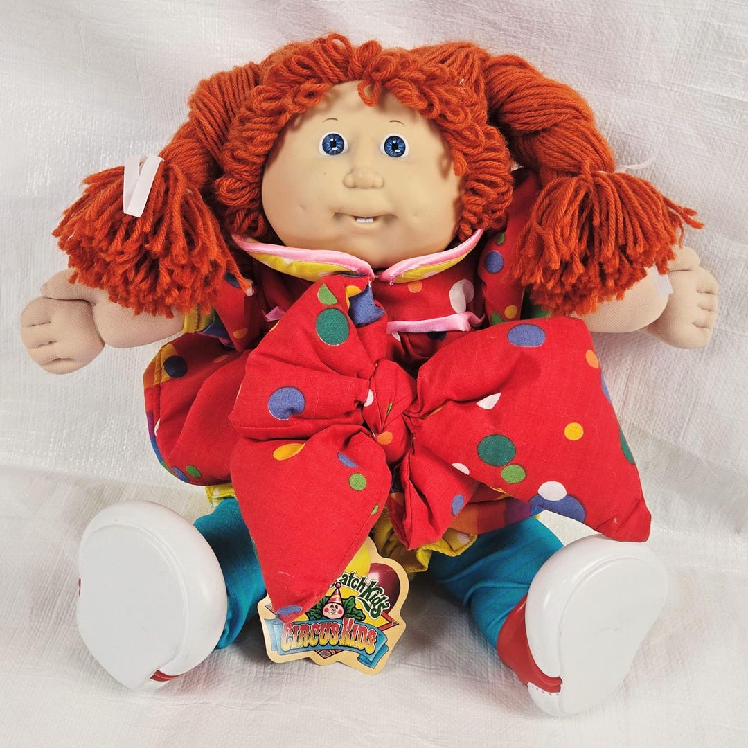 1980s Cabbage Patch Kids Circus Kids Doll, NWT Clown, Red Hair Blue ...