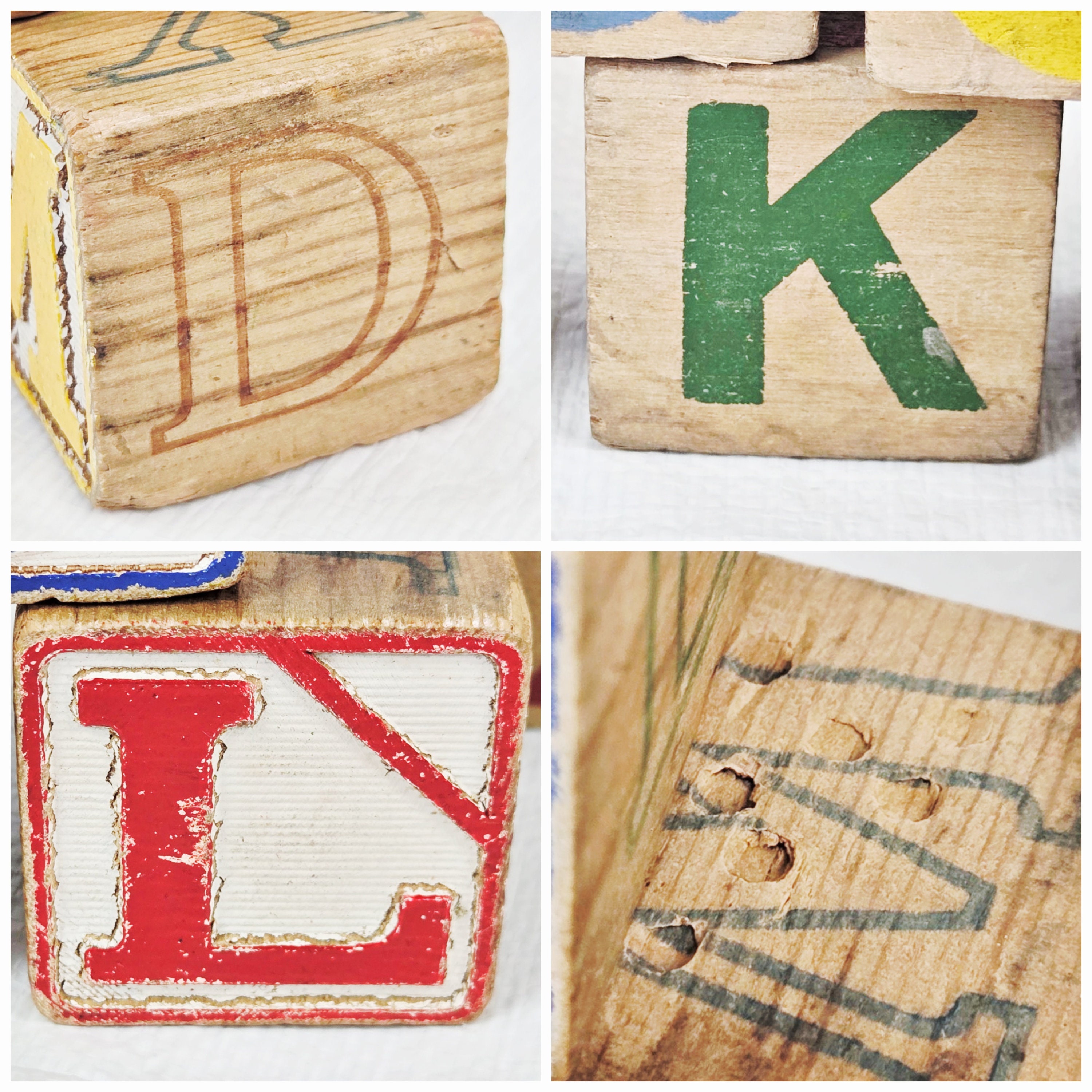 1960s / 1970s Wooden Alphabet & Images Blocks Collection, Lot 26, Flat ...