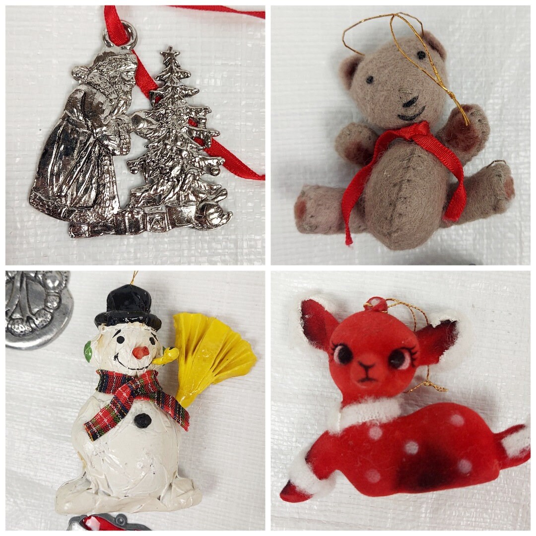 Vintage Christmas Ornaments, Lot 30, Holiday Tree Table Decor, 1950s ...