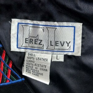 1990s Erez Levy Leather Vest, Vintage 90s Women's Top, Size Large, Embroidered Button-front ...