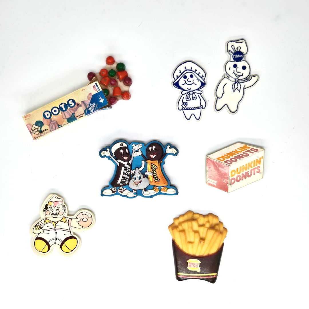 Vintage Fast Food & Treat Themed Themed Magnet Collection, 1970s 70s ...