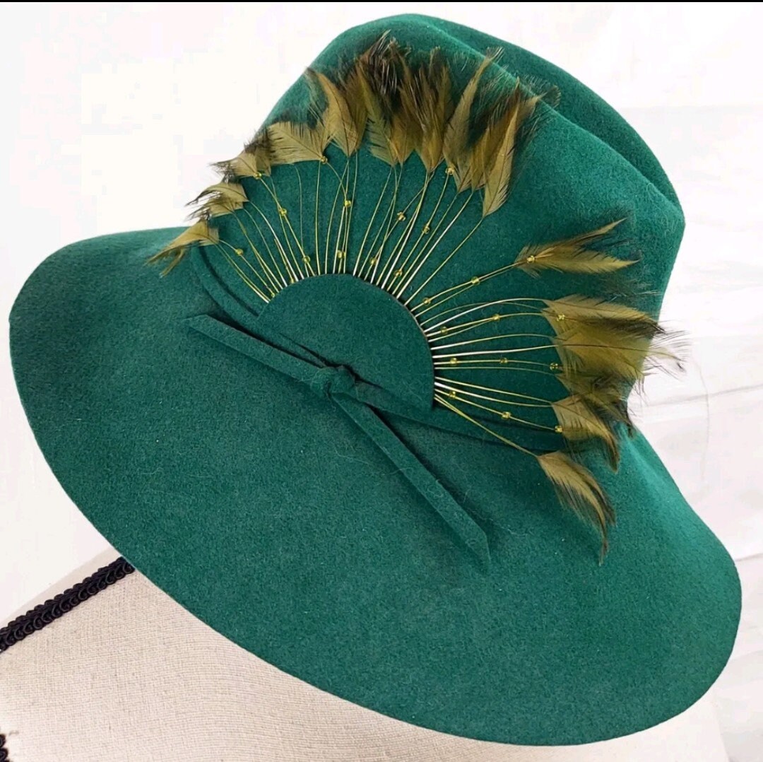 1950s Doreé of New York Fedora W/ Tags, Polish Glenover Wool, Wide Brim ...