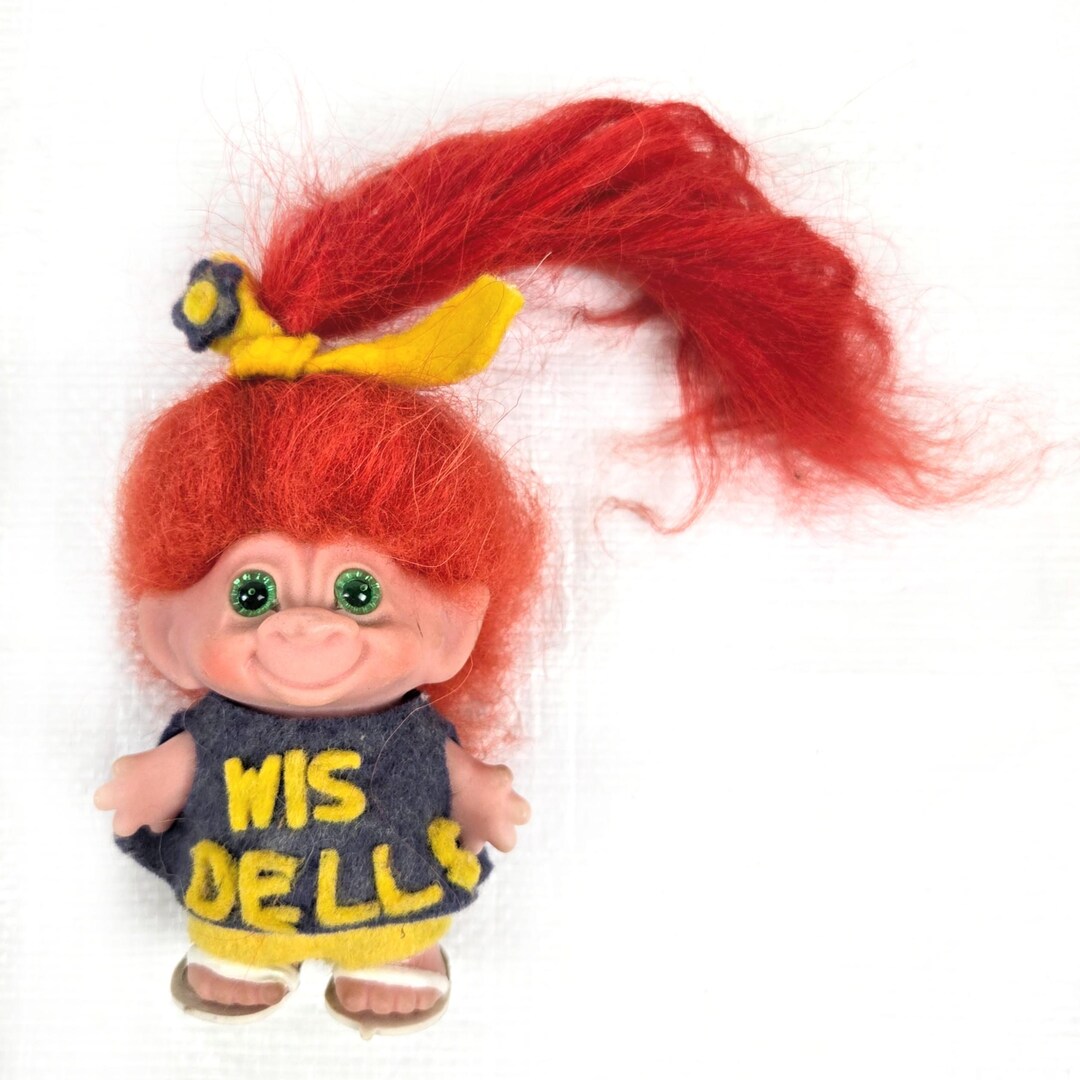 1970s Wisconsin Dells Miniature Troll Doll, Vintage 70s Dolls Children ...