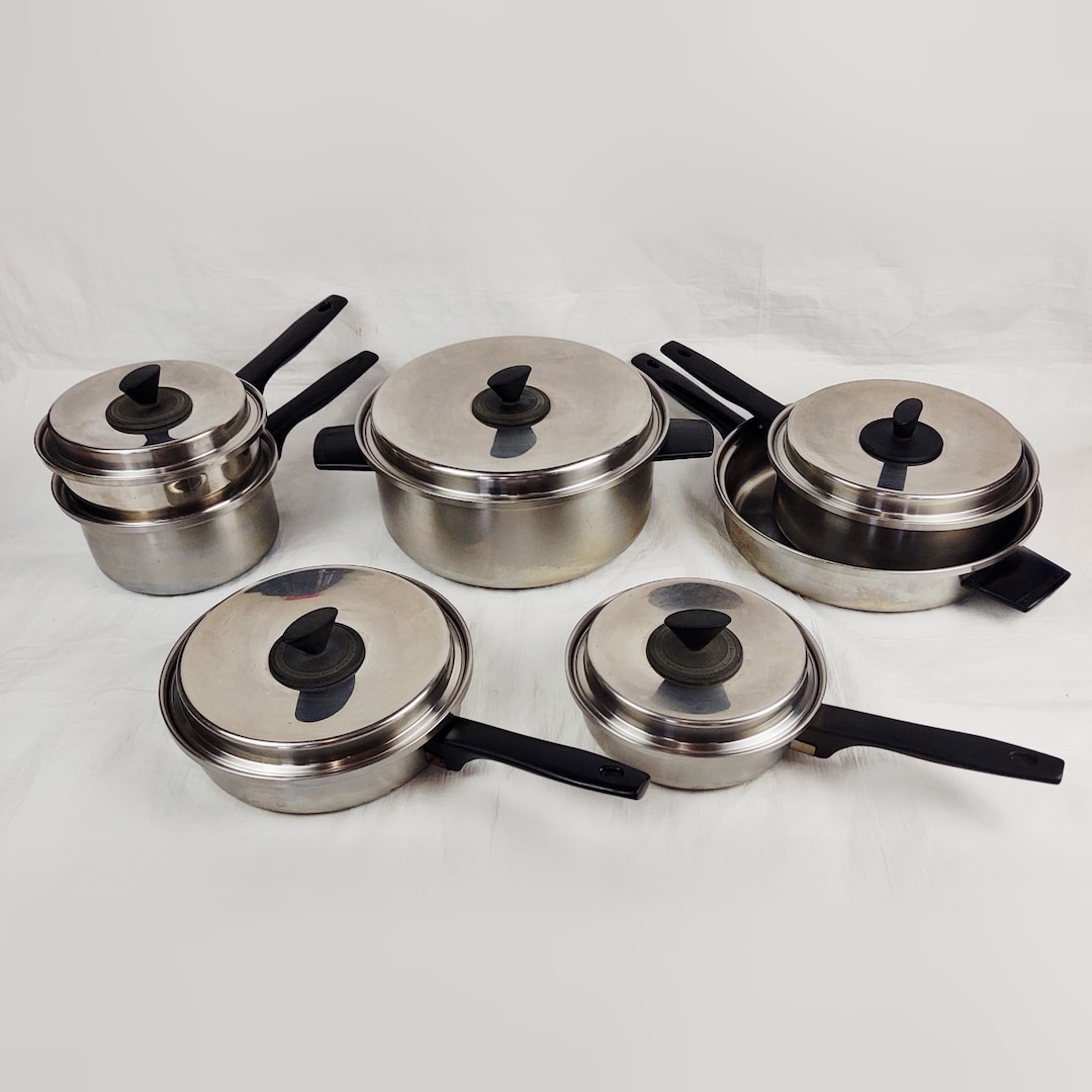 1960s Prudential Ware Pot & Pan Set W/ Lids 12 Piece 7 Pots / Pans, 5 ...