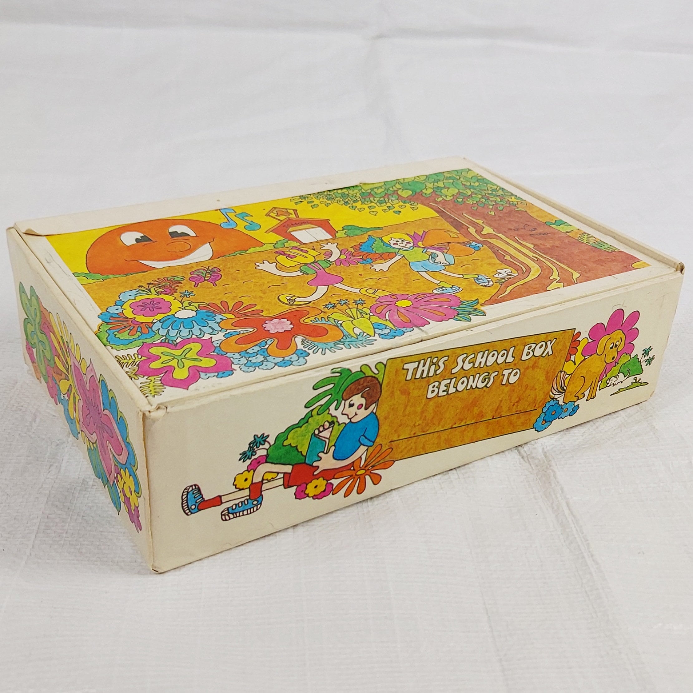1970s School Pencil Box by General Box Co., Vintage 70s Elementary ...