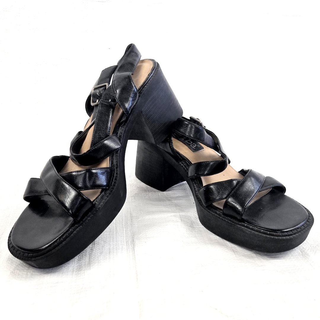 Y2K Diba Platform Chunky Heel Strappy Sandals W/ Buckle, Size 8.5 ...