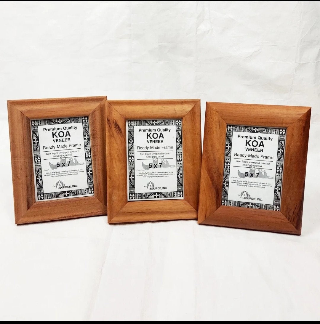 1990s Hawaiian Koa Wood Wrapped Pine Picture Frames, Lot 3, New Old ...